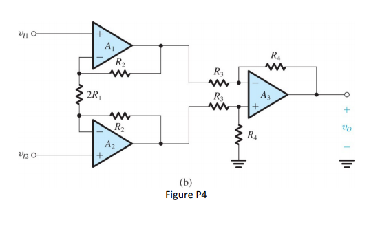 Solved An instrumentation amplifier circuit is shown in Fig. | Chegg.com