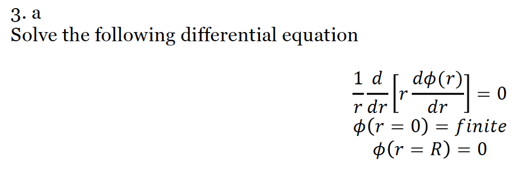 Solved Solve the following differential equation 1/r d/dr[r | Chegg.com