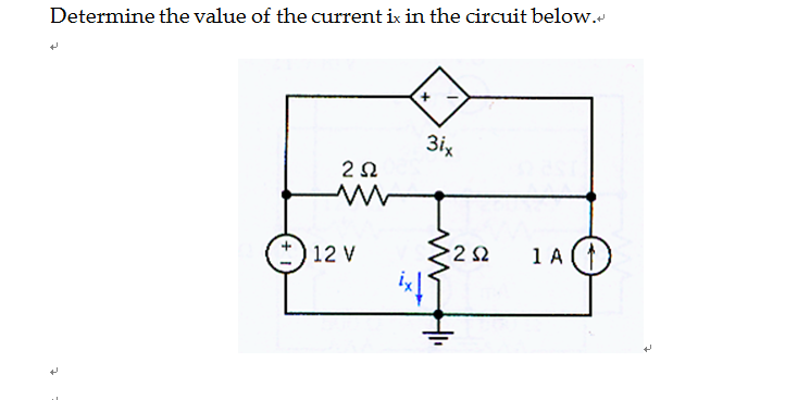 Solved Determine the value of the current ix in the circuit | Chegg.com