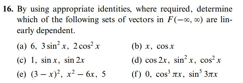 Solved 16. By using appropriate identities, where required, | Chegg.com