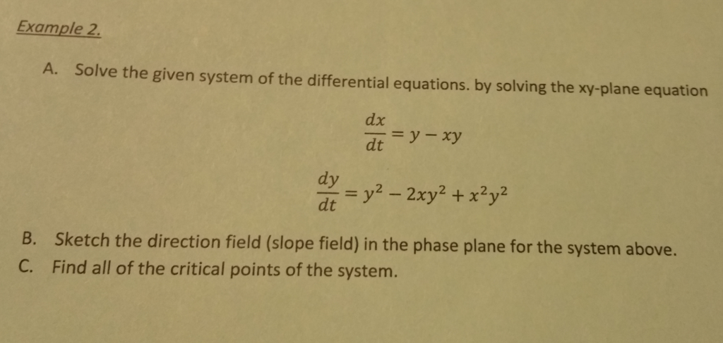 Solved A. Solve the given system of the differential | Chegg.com