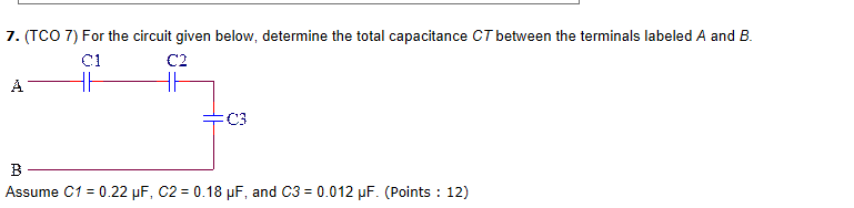 Solved For the circuit given below, determine the total | Chegg.com