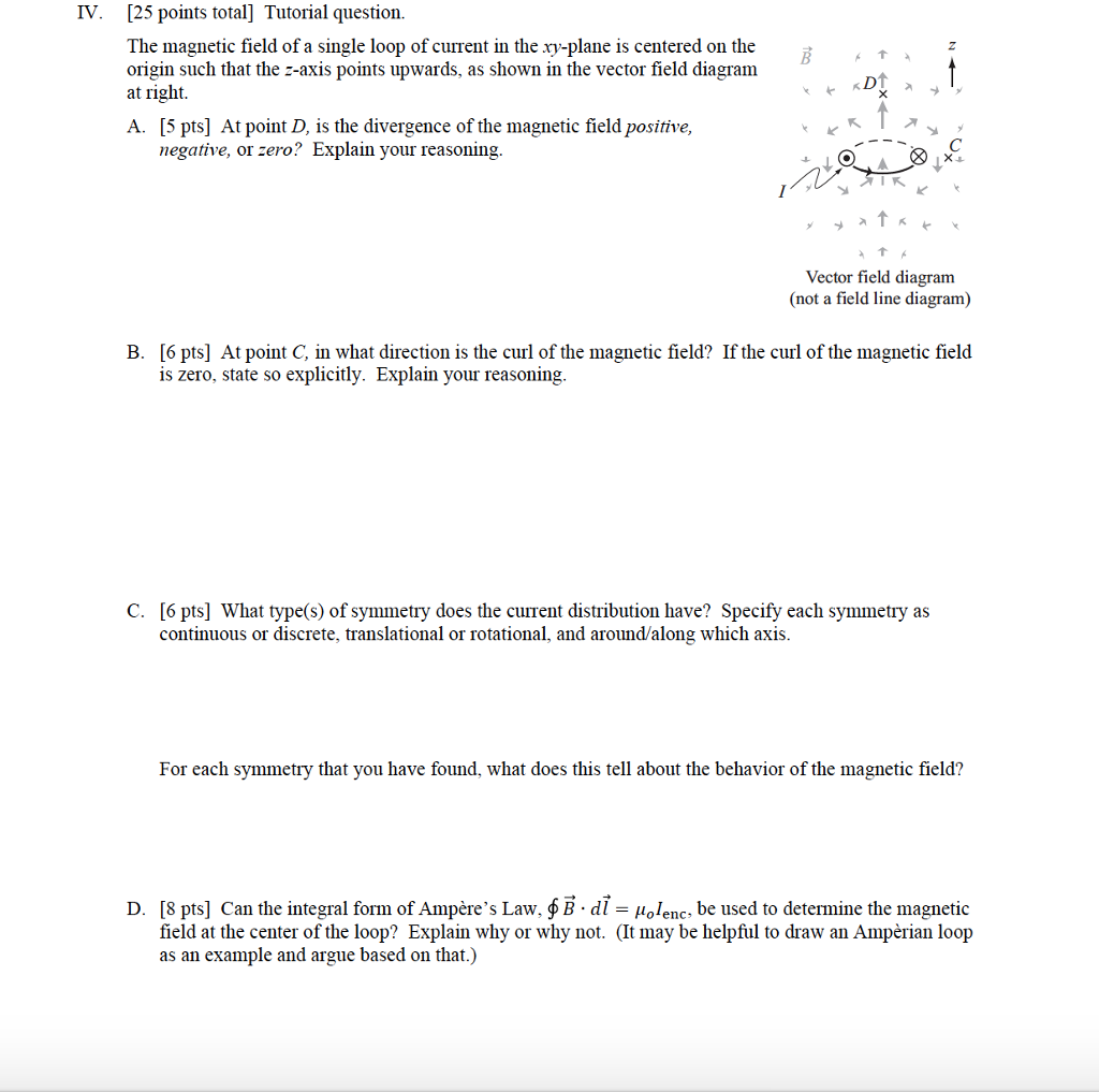 Solved The magnetic field of a single loop of current in the | Chegg.com