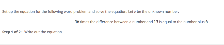 Solved Set up the equation for the following word problem | Chegg.com