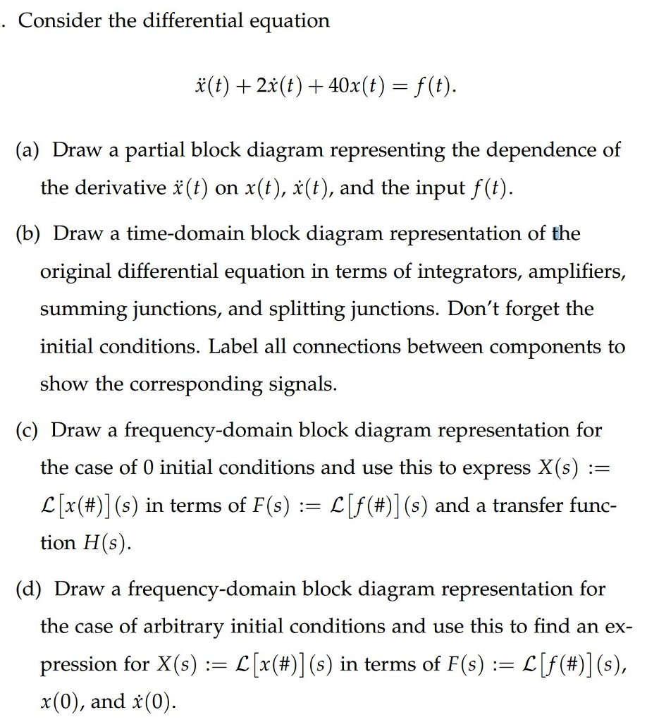 Consider the differential equation x (t) + 2x (t) | Chegg.com