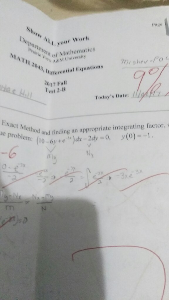 Solved Page Show De ALL t tyour Work of Mathematics ARM | Chegg.com