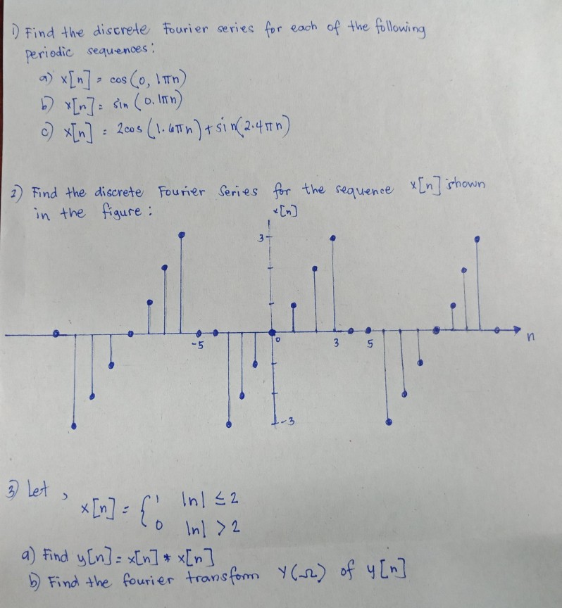 Solved Find the discrete Tourier series or each of the | Chegg.com