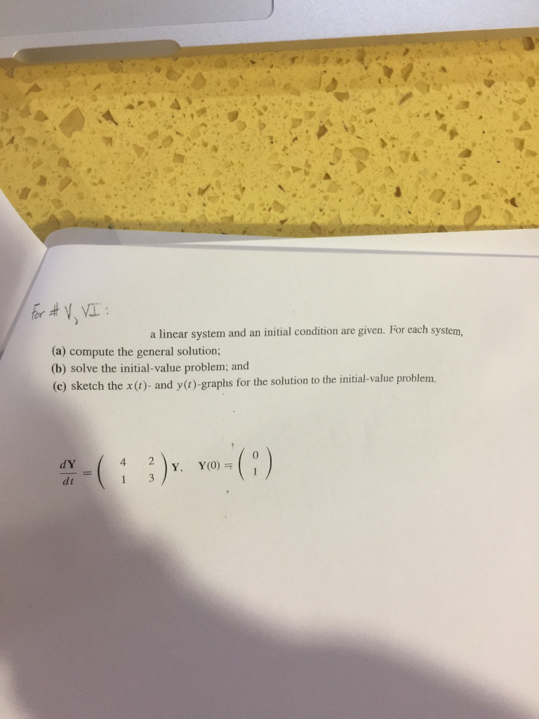 Solved a linear system and an initial condition are given. | Chegg.com