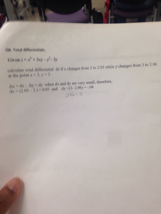 Solved Given z=x^2+3xy-y^2-2y calculate total differential | Chegg.com