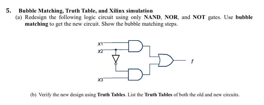Solved 5. Bubble Matching, Truth Table, and Xilinx | Chegg.com