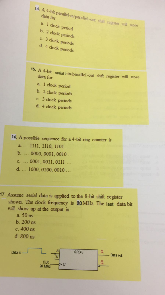 Solved A 4-bit parallel-in/parallel-out shift register will | Chegg.com