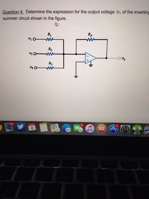 Solved Determine the expression for the output voltage V0, | Chegg.com