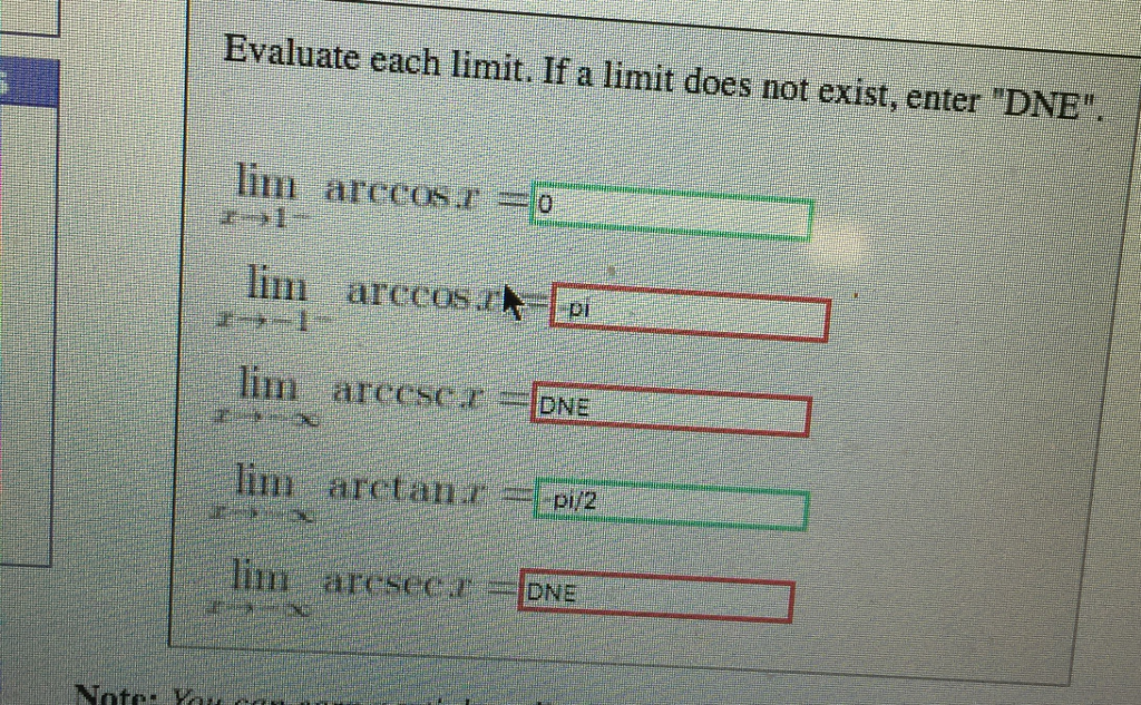 Solved Evaluate each limit. If a limit does not exist, enter | Chegg.com
