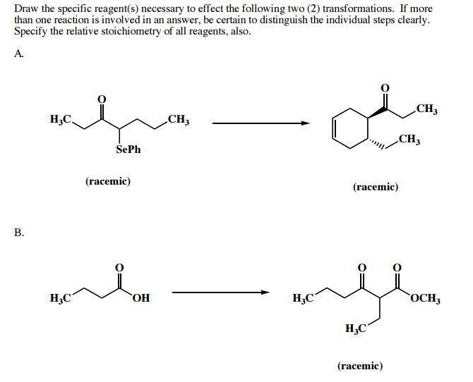 Draw the specific reagent(s) necessary to effect the | Chegg.com