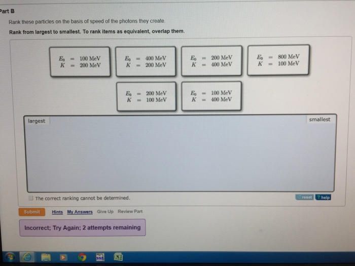 Solved Rank those particles on the basis o(speed of the | Chegg.com
