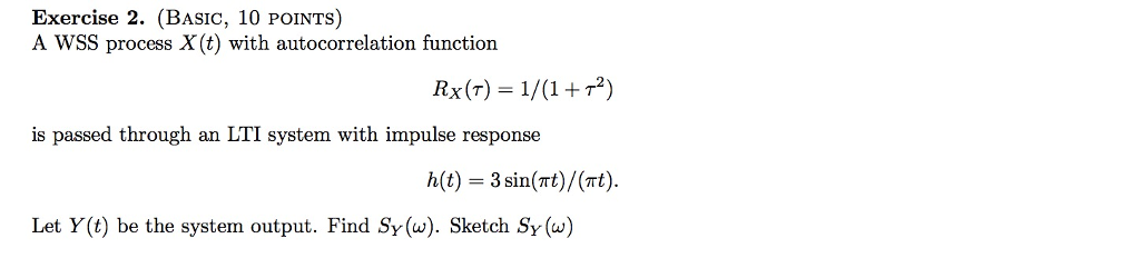 Solved A WSS process X (t) with autocorrelation function | Chegg.com