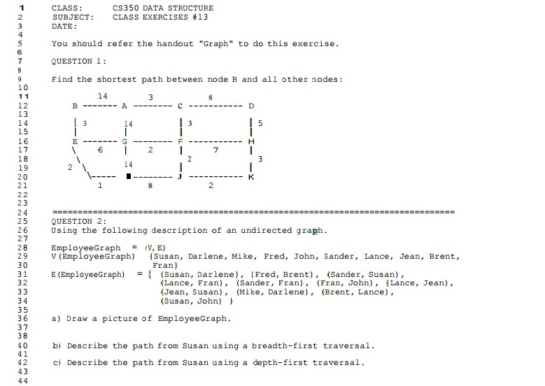 Solved You should refer the handout "Graph" to do this | Chegg.com
