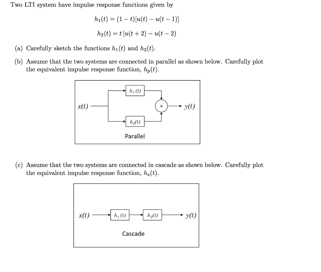 Solved Two LTI system have impulse response functions given | Chegg.com
