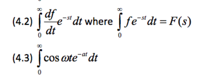 Solved integral^infinity_0 df/dt e^-st dt where | Chegg.com