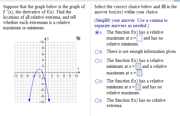 Solved Suppose that the graph below is the graph of Select | Chegg.com