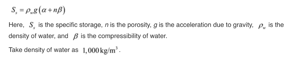 Solved A confined aquifer has a specific storage of 4.033 | Chegg.com