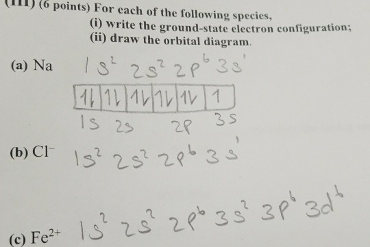 Solved II) 6 points) For each of the following species (G) | Chegg.com