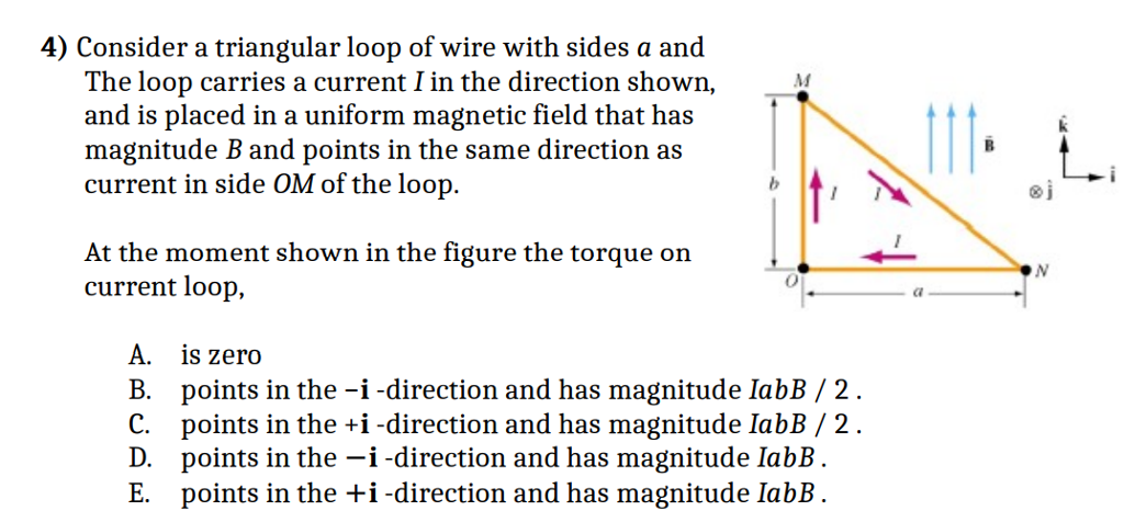 Solved Consider a triangular loop of wire with sides a and | Chegg.com