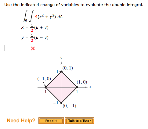 Solved Use the indicated change of variables to evaluate the | Chegg.com