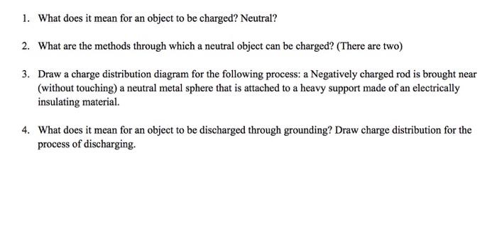 Solved What does it mean for an object to be charged? | Chegg.com