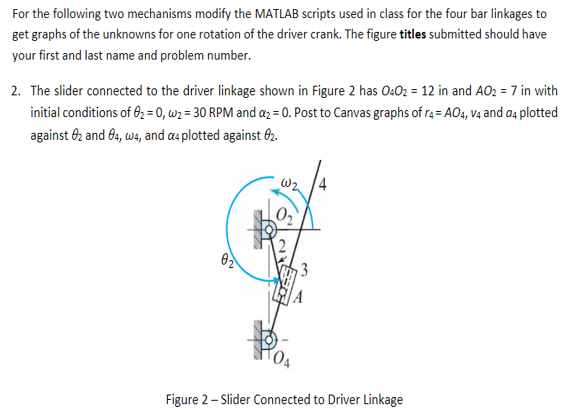 For the following two mechanisms modify the MATLAB | Chegg.com