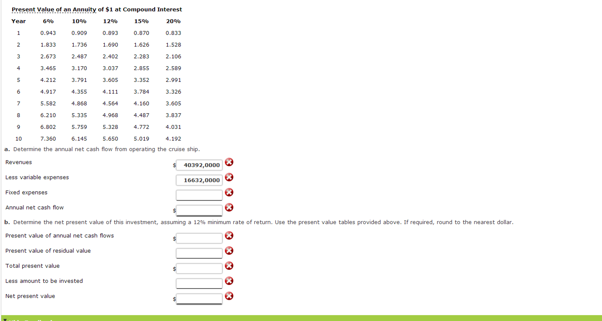 Solved eBook Net Present Value Method Carnival Corporation | Chegg.com