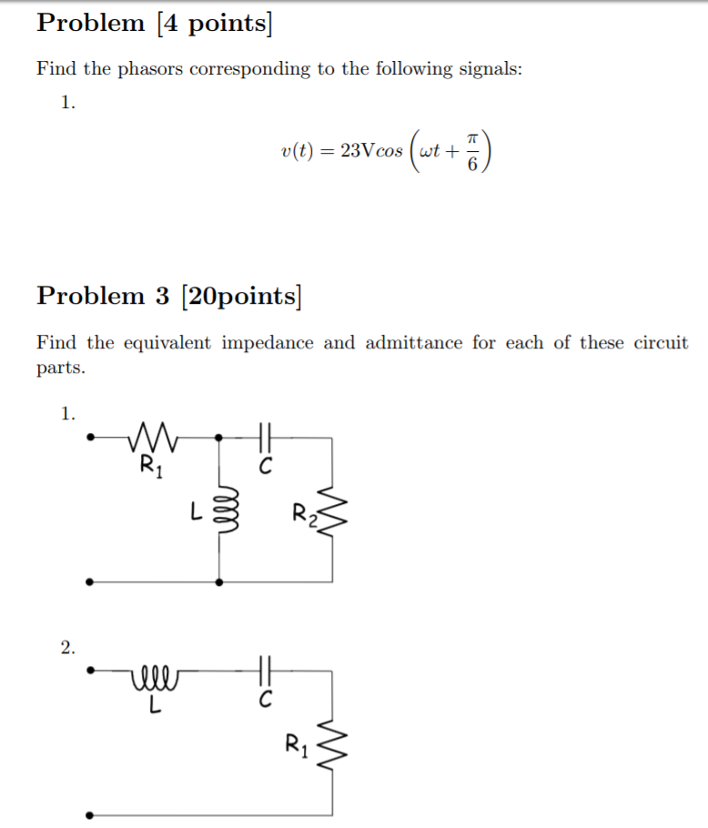 Solved Problem 1 21 Points Given Are The Following Complex Chegg