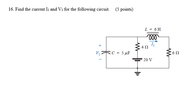 Solved Find the current I_1 and V_1 for the following | Chegg.com