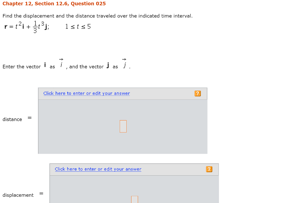 Solved Find the displacement and the distance traveled over | Chegg.com