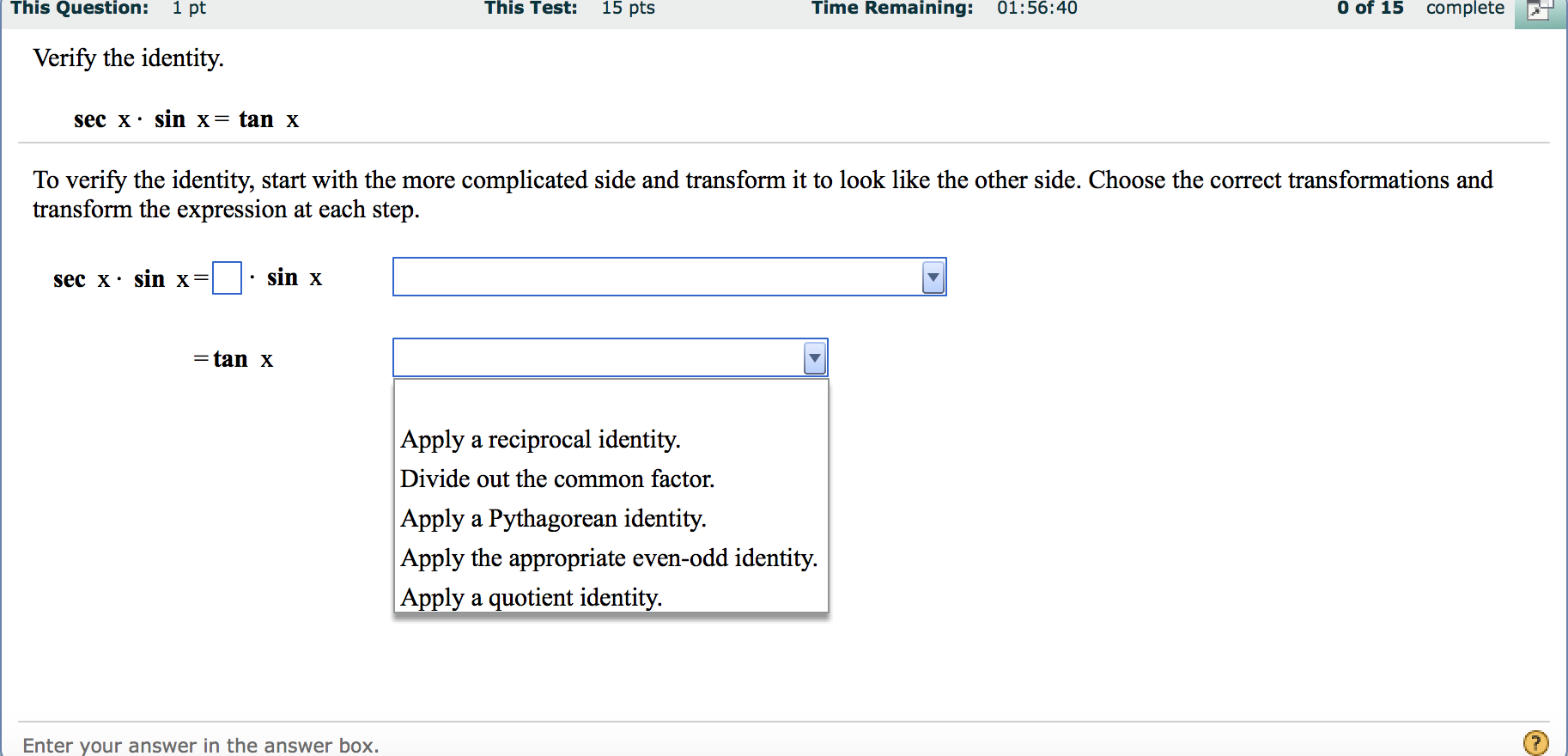 Solved To verify the identity, start with the more | Chegg.com