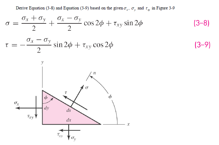 Solved Derive Equation (3-8) and Equation (3-9) based on the | Chegg.com