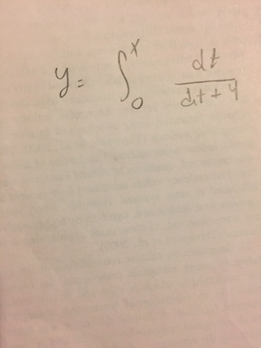 Solved y = integral_0^x dt/dt + 4 | Chegg.com
