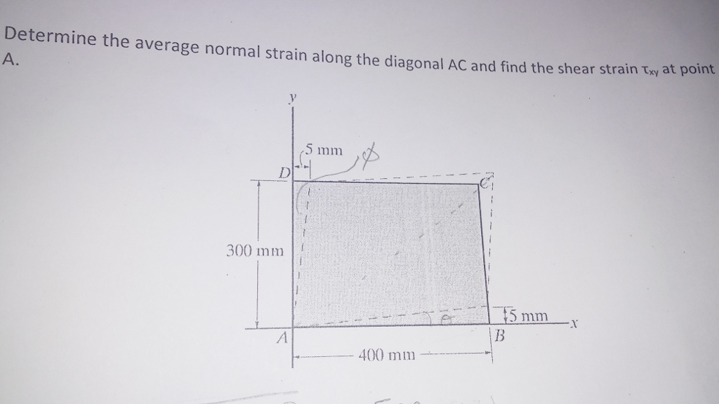 Solved Determine the average normal strain along the | Chegg.com Solved Determine the average normal strain along the | Chegg.com