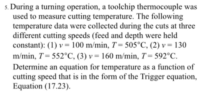Solved During A Turning Operation A Tool Chip Thermocouple