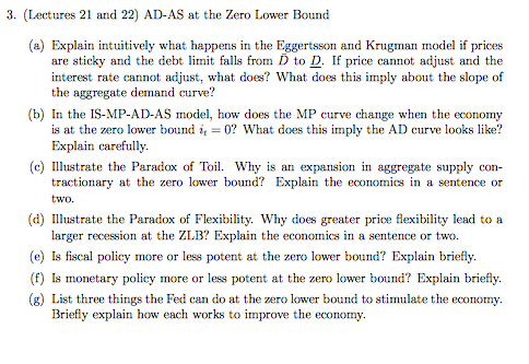 Solved (Lectures 21 and 22) AD-AS at the: Zero Lower Bound | Chegg.com