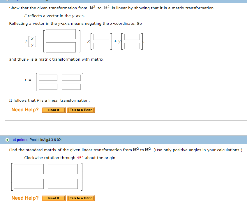 Solved Show that the given transformation from R2 to R2 is | Chegg.com