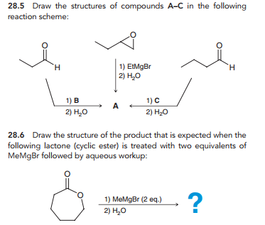 Solved Draw the structures of compounds A-C in the following | Chegg.com