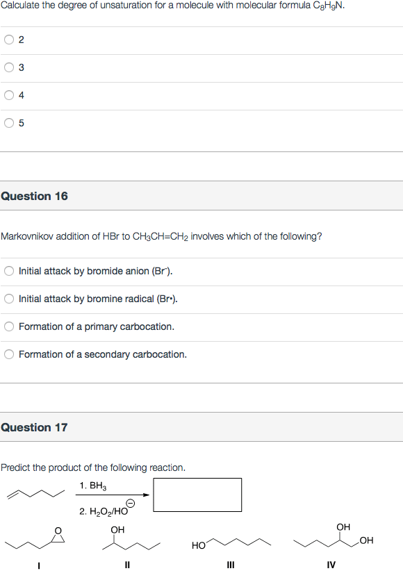 Solved Calculate the degree of unsaturation for a molecule | Chegg.com