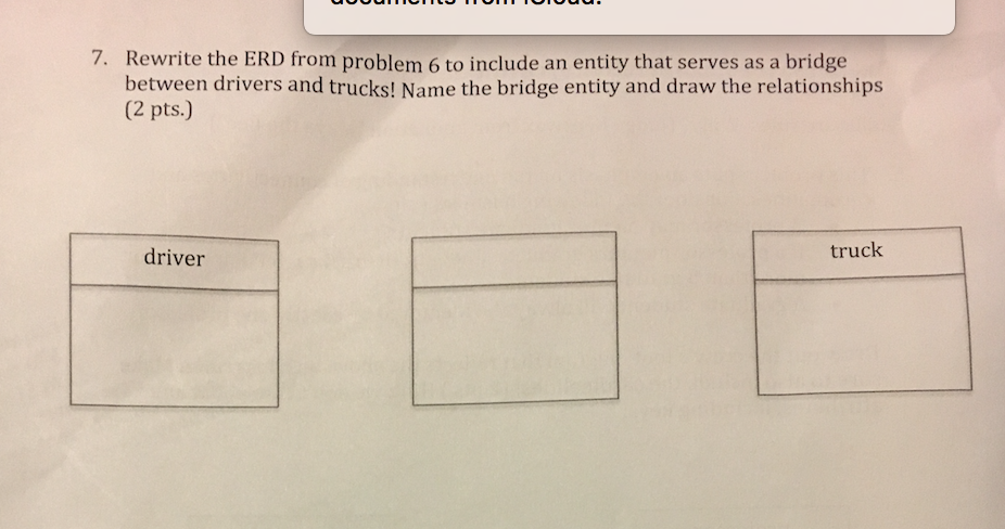 Solved 7. Rewrite the ERD from problem 6 to include an | Chegg.com