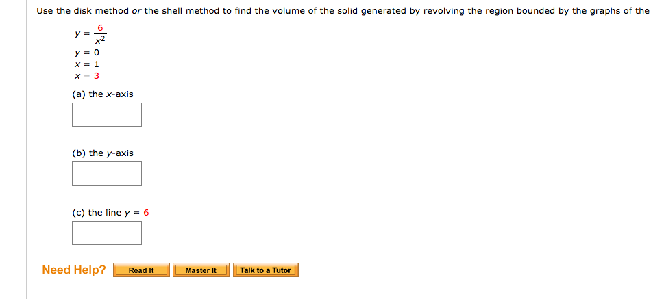 Solved Use the disk method or the shell method to find the | Chegg.com