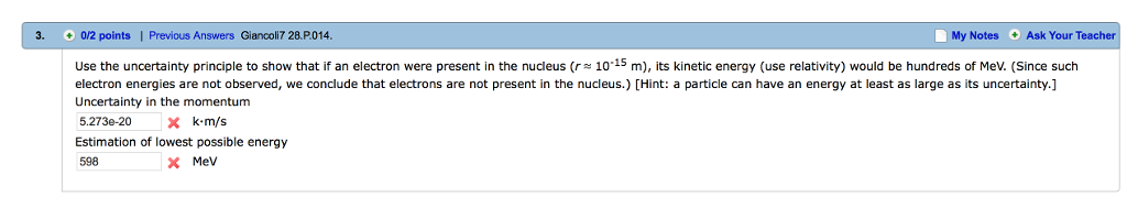 Solved Use the uncertainty principle to show that if an | Chegg.com