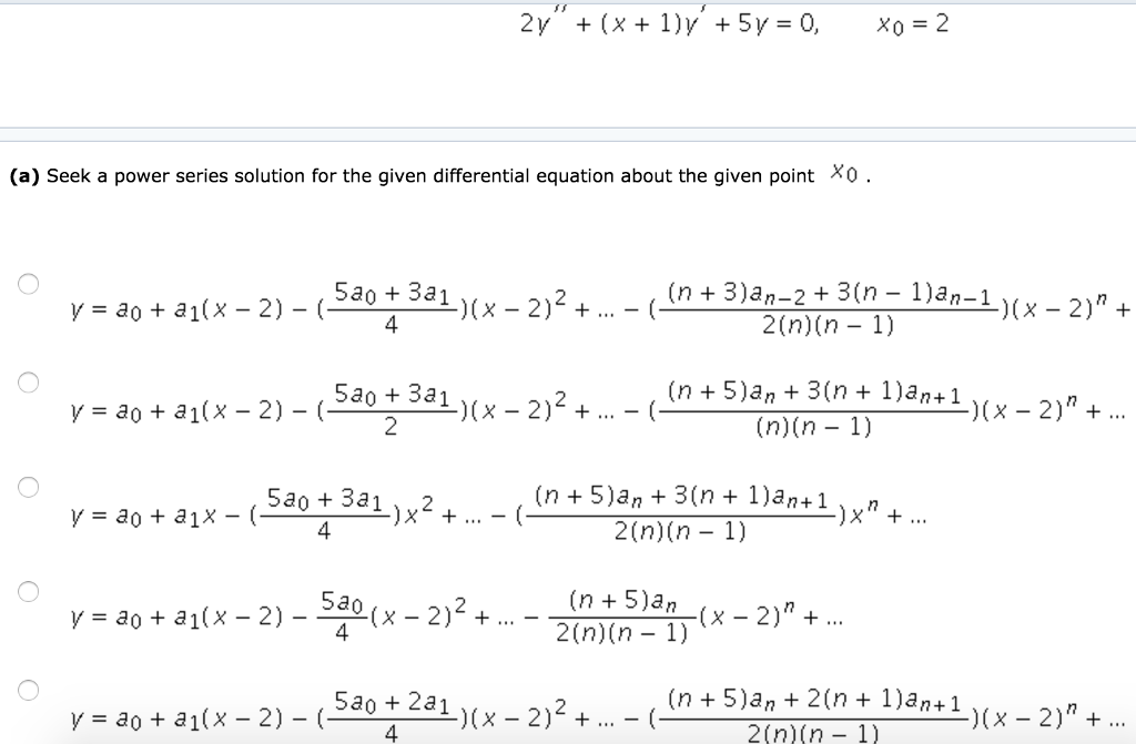Solved Seek a power series solution for the given | Chegg.com