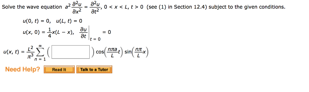 Solved Solve the wave equation a^2 partial differential^2 | Chegg.com