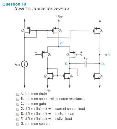 Solved Stage 1 in the schematic below is a A. common-drain | Chegg.com