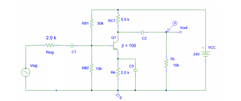 Solved (1). The RIT Q1 in the following circuit has a β of | Chegg.com